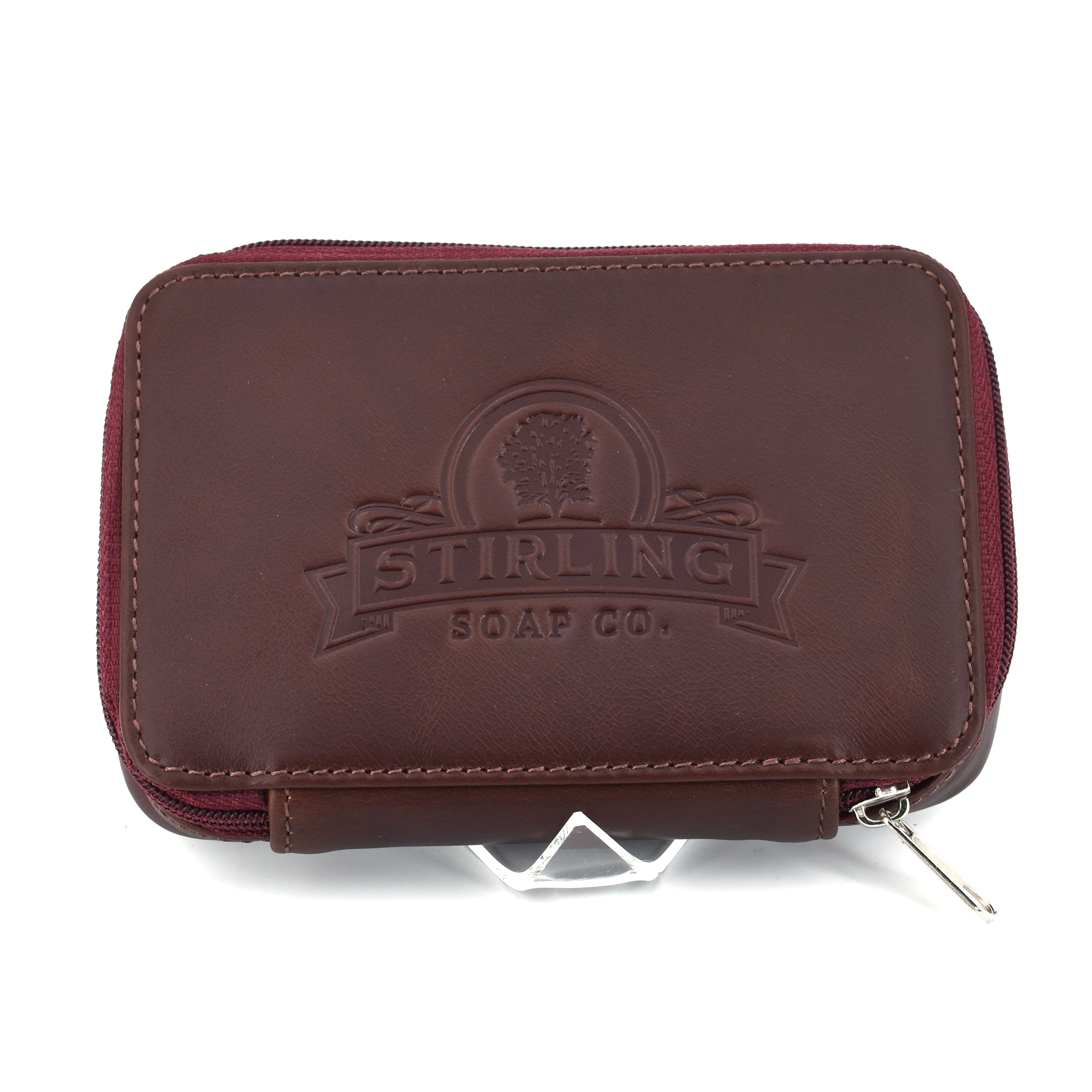 Premium Leather Razor/Blade Case - Burgundy – Stirling Soap Company